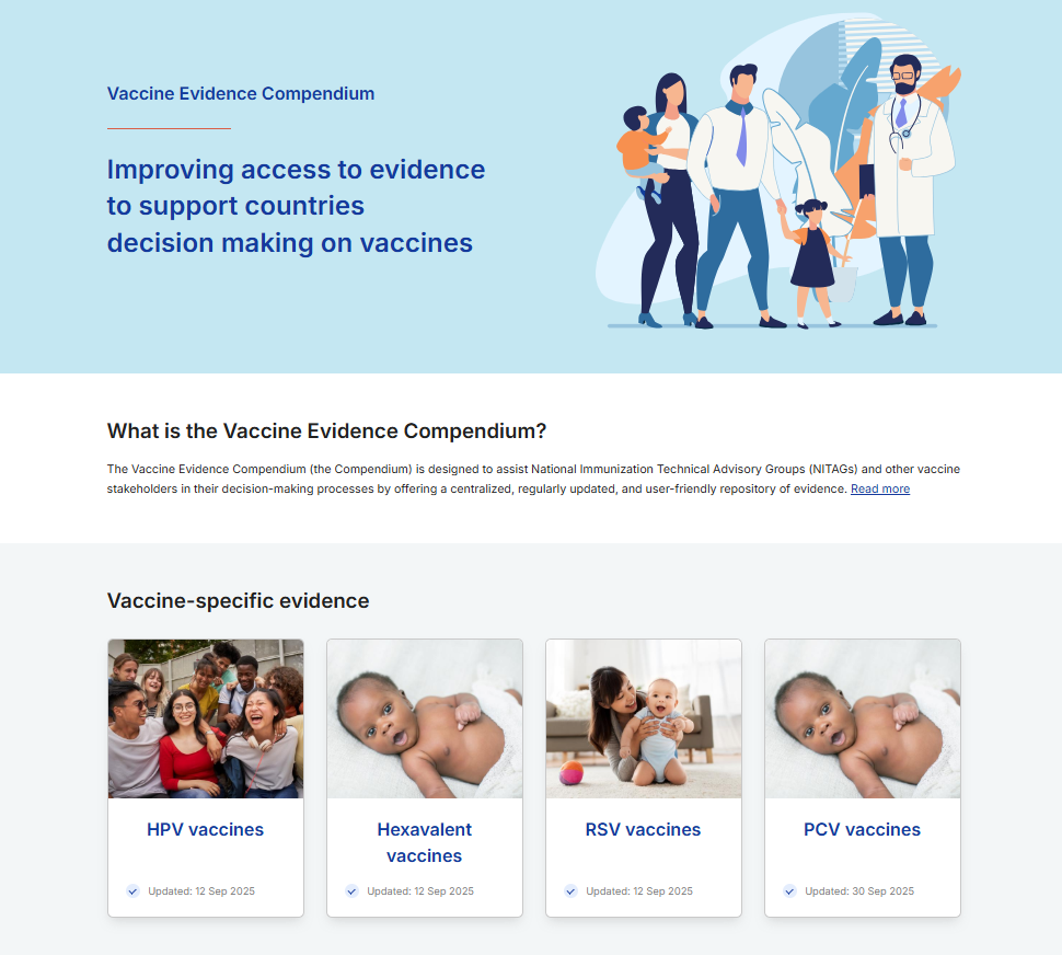 WHO Vaccine Evidence Compendium - Blog and Newsletters - TechNet-21